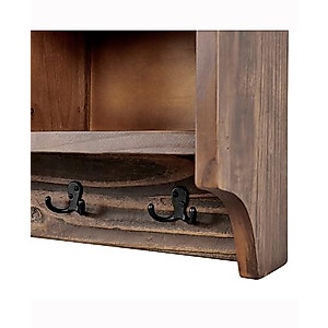 Pomona Industrial 48 in. Solid Wood & Metal Coat-Rack With 6 Strong Coat Hooks and 4 Cubbies- 10 in. w x 7 in. d x 6 3/4 in. h - Tool Organization and Garage Storage