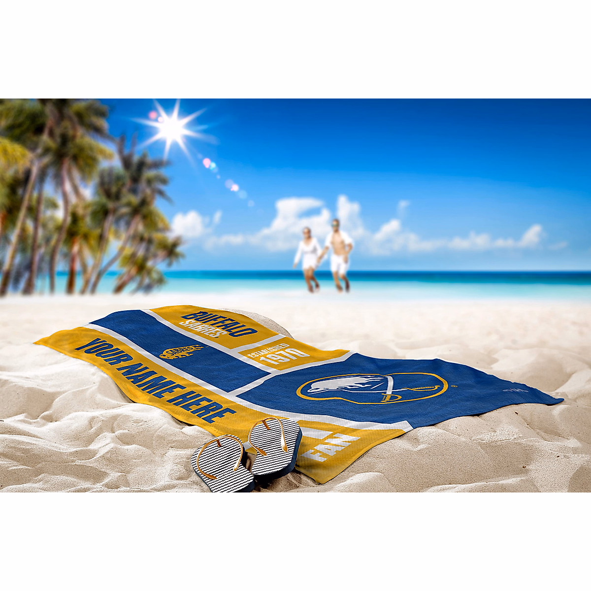 Northwest NHL Buffalo Sabres Personalized Beach Towel, 30" x 60", Colorblock
