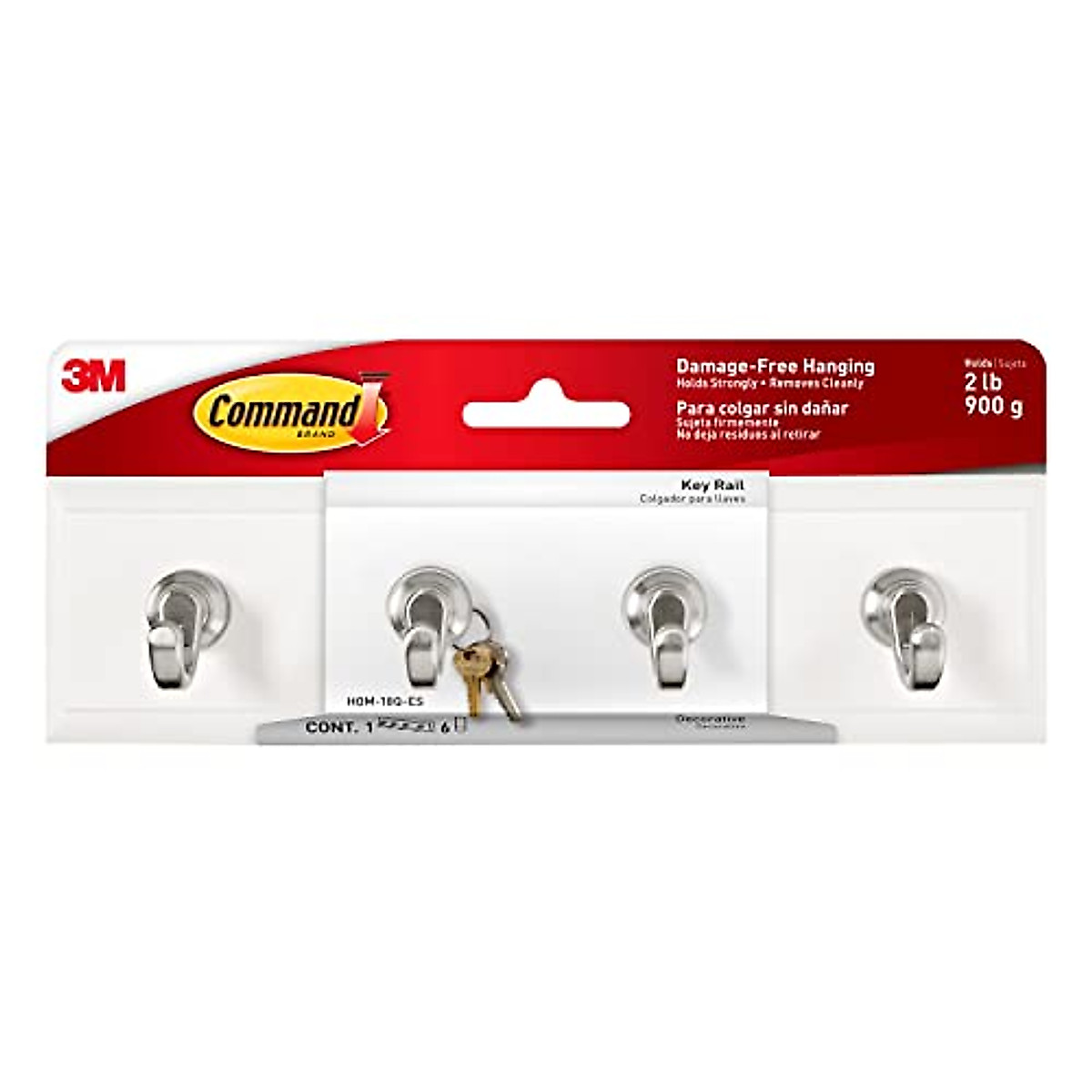 Command HOM-18Q-ES Key Rail, 1 Pack, Quartz