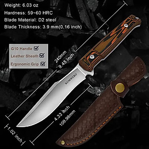 Pocket Knife For Outdoor Non-folding, Multi-functional,Tactical Wilderness Survival And Camping