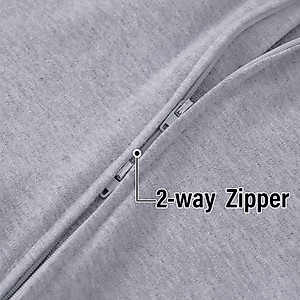 OPAWO Newborn Baby Footed Romper with Mitten Cuffs Blank Cotton Onesie Double Zipper Jumpsuit for Boys Girls 0-6 Months(Zipper/Black/White/Gray,0-3Months)