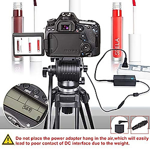 Kimaru ACK-E8 AC Power Adapter LP-E8 Dummy Battery DR-E8 DC Coupler Kit for Canon T2i, T3i, T4i, T5i, Kiss X4, Kiss X5, Kiss X6i, Kiss X7i, 700D, 650D, 600D, 550D Cameras.