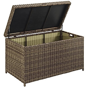 Crosley Furniture CO7305-WB Bradenton Outdoor Wicker Storage Bin - Weathered Brown