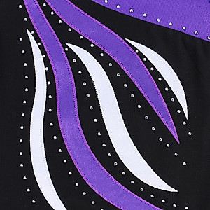 BAOHULU Leotards for Girls Gymnastics Toddler Shiny Diamond Metallic Athletic Bodysuit B179_BlackPurple_12A