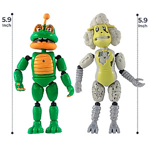 Toysvill 8pcs Inspired by Game Five Nights Toys | Set Candy's FNAF Action Figure [Sheep, Cindy Cat, Happy Frog, Mr. Hippo, Nightmare Bonnie, Turtle Swordsman, Chester Chimpanzee, Reindeer]