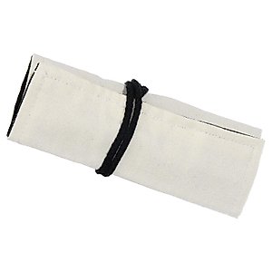 PATIKIL Handmade 12 Slots Roll Up Pencil Case, Canvas Pencil Wrap Pouch Pen Holder Organizer for Artist Drawing Coloring Sketching, White/Black