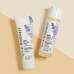 The Honest Company 2-in-1 Cleansing Shampoo + Body Wash and Face + Body Lotion Bundle | Gentle for Baby | Naturally Derived | Lavender Calm, 18.5 fl oz