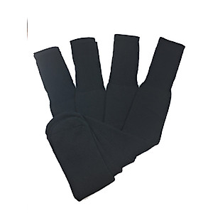 Mens Big and Tall Sports Tube Socks Long Over the Calf - 24 inch (4 Pairs) (Black)