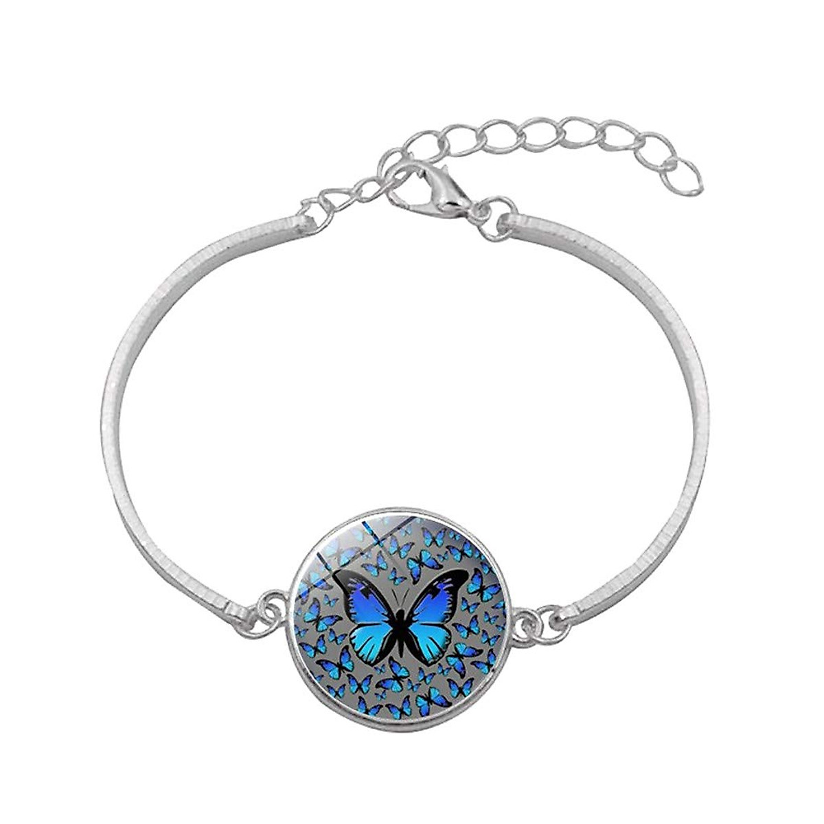 🍀 AIUSD Clearance 🍀, Vintage Metal Print Butterfly Set Necklace Bracelet Earrings Ladies Jewelry