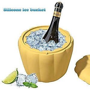 MXJCC Ice Cube Maker - 37 Cubes Silicone Ice Maker Bucket with Lid, Bottled Beverage Liqueur Cooler, Dishwasher Safe Ice Cube Trays for Indoors/Outdoors