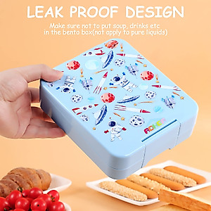 AOHEA Bento Lunch Box for Kids: Bento Boxes BPA FREE Kids Lunch Box 4 Compartment Toddler Bento Box Tritan Lunch Boxes Toddler Lunch Containers for Daycare or School(Astronaut)