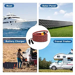 RBSKTECH Solar to XT60 Adapter Cable Solar Extension Charge Cable for Power Stations Solar Generators (12FT 12AWG)