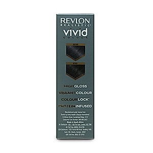Revlon Realistic Vivid Colour Protein Infused Permanent Color Hair Dye with Color Lock Technology, Jet Black 110ml