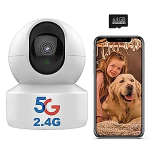 2K Indoor Camera, 4MP 5GHz & 2.4GHz 360° Wireless Security Camera WiFi Cameras for Baby Elder Dog Pet Camera with Night Vision Motion Detection Auto Tracking