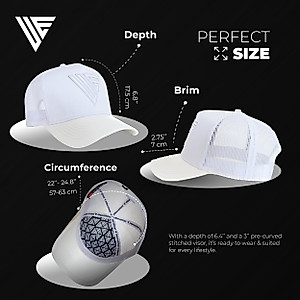 Urban Effort Mesh Back Cap - for Men Baseball Hat 5-Panel Trucker Hat Snapback Closure for Outdoors (Trucker Hat, White)