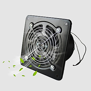 JIONET 4 Inch Exhaust Fan Through Wall Extractor Exhaust Ventilation Fan 110V Exhaust Smoke Fan Ventilation with Anti-backflow Check Valve for Home Office Kitchen (Size : Black)