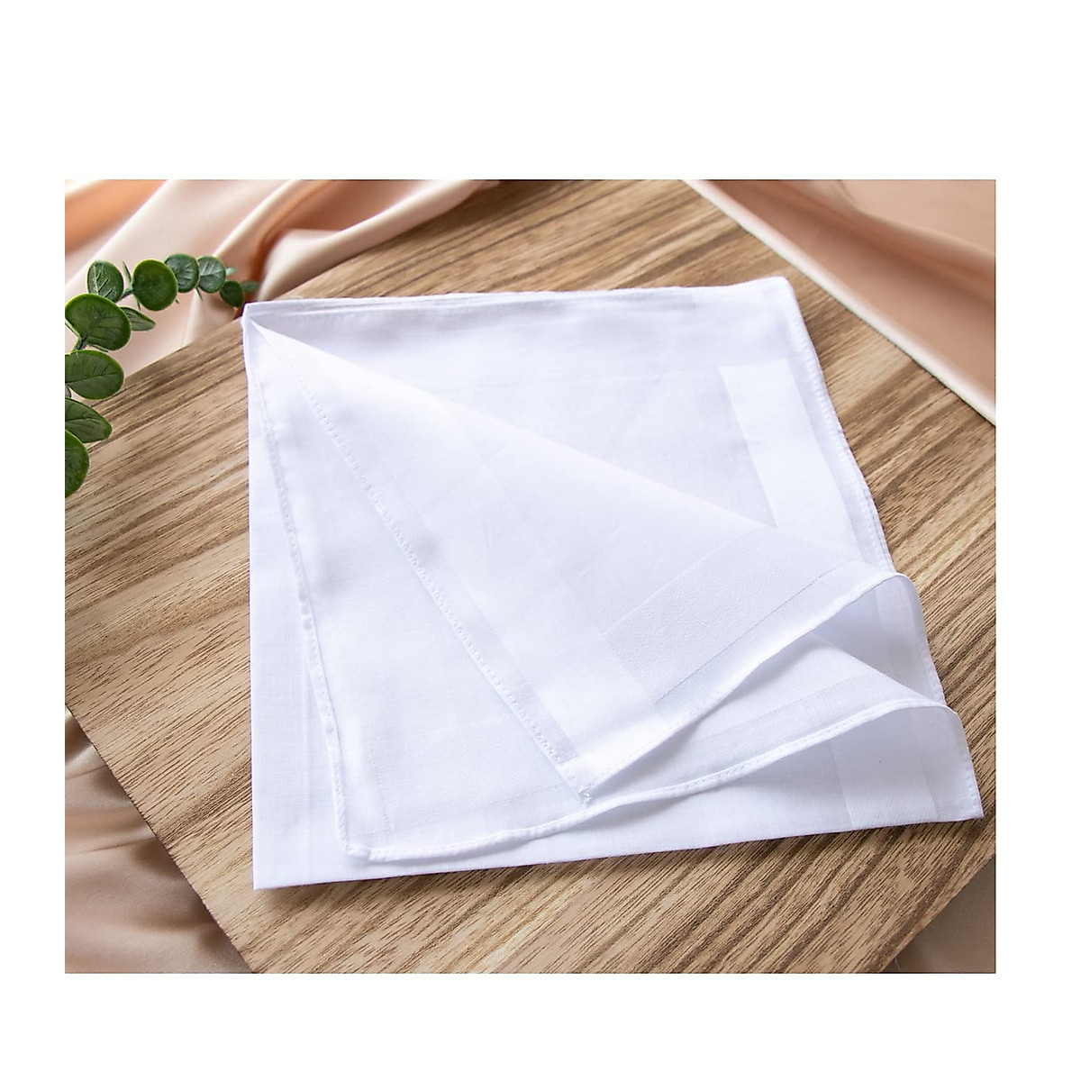 SrffbreMeOly Assorted Men's Handkerchief Plaid 100% Cotton Handkerchiefs Soft Hankies Pocket Square White 3Piecs, One Size