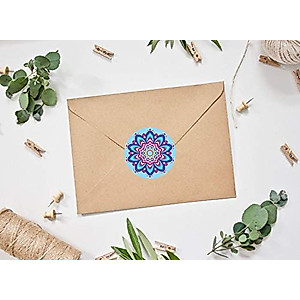 PARTH IMPEX Mandala Stickers Seals Labels - (Pack of 120) 2" Large Round Decals for Wall Laptop Water Bottles Holiday Greeting Cards Gift Envelopes Boxes