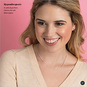 KEZEF 18k 2mm Gold Plated 925 Sterling Silver Necklace Chains Italian Curb Figaro Singapore Popcorn 14"-42" Gold Necklace Chain Sterling Silver Necklace for Girls Boys Necklace Chain