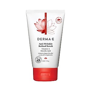 DERMA E Anti-Wrinkle Scrub – Anti-Aging Face Wash with Glycolic Acid and Vitamin A – Cleansing and Exfoliating Treatment Removes Makeup, Oil and Impurities, 4 oz