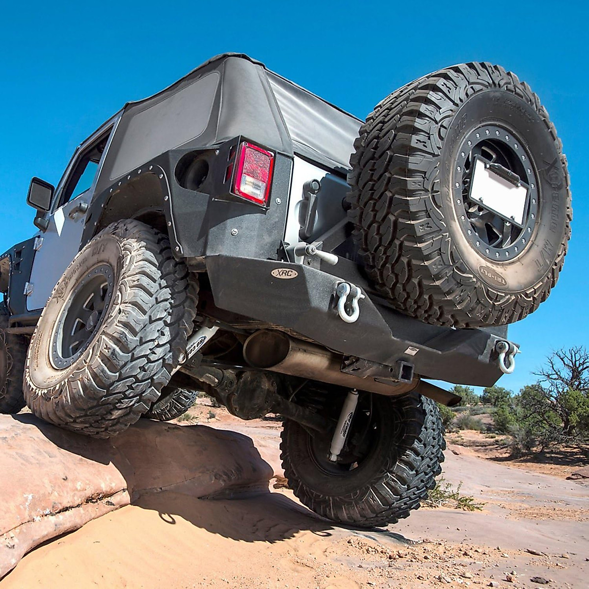 Smittybilt XRC Gen 1 Rear Bumper with Hitch and Tire Carrier (Black) - 76856