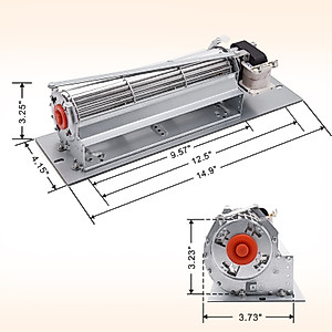 Replacement Fireplace Blower Fan Kit for Majestic 36BDVRRN, 36BDVR, 36BDVR RN, 36BDVT, 33BDVR 39BDVR Fireplace, FK24 Fireplace Blower Kit for Majestic, Majestic 54103 Fan, Rotom HBRB65 HB-RB65