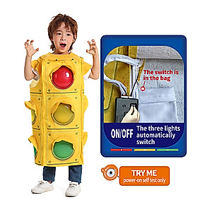 Seasons 3D Traffic Light Costume for Child 5-7 Years, Stop Light Lamp