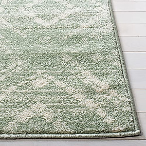 SAFAVIEH Adirondack Collection Area Rug - 8' x 10', Green & Ivory, Modern Diamond Distressed Design, Non-Shedding & Easy Care, Ideal for High Traffic Areas in Living Room, Bedroom (ADR131Y)