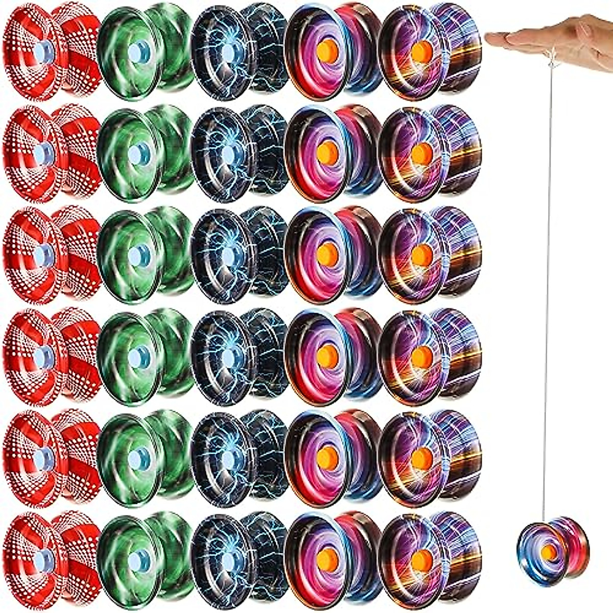 Lenwen Alloy Metal Yo Yo Responsive Yoyo Colorful Trick Yoyo Responsive Ball for Beginners, Adults Players, 5 Styles (20)