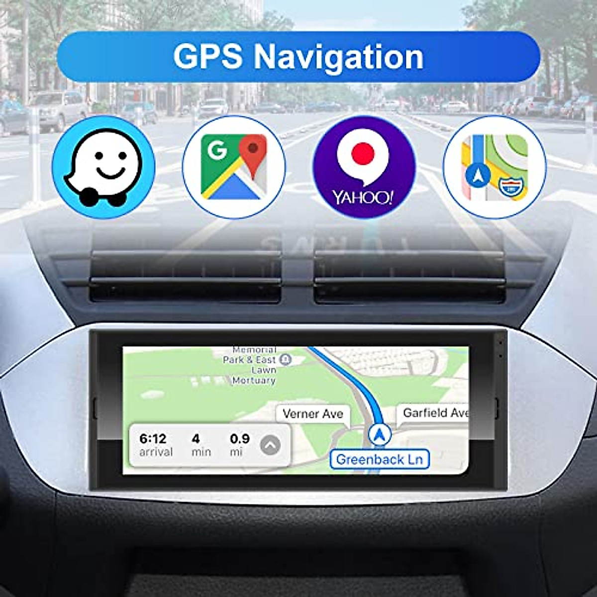Single Din Touchscreen Car Stereo Wireless CarPlay Wireless Android Auto, 6.9 Inch Android Car Radio Multimedia with GPS Navigation Hands Free Calling WiFi FM SWC USB, Bluetooth Car Audio Receiver