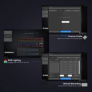 Punkston TK87 Mechanical Gaming Keyboard, RGB Rainbow LED Backlit TKL 87 Keys Anti-Ghosting PC Gaming Wired Keyboard for Windows/Mac (Blue Switch, Black)
