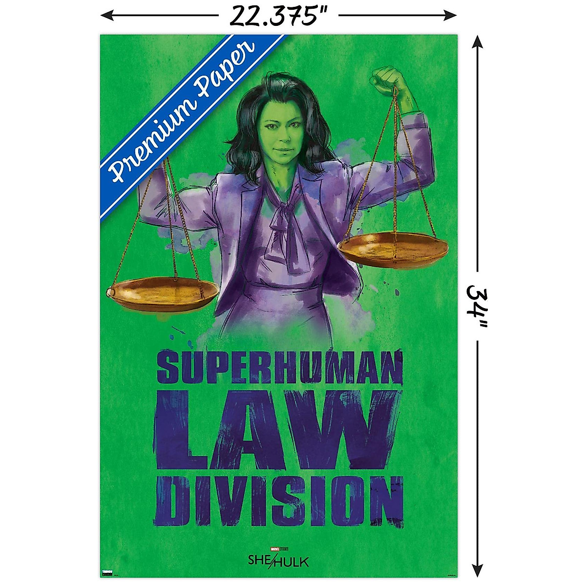 Trends International Marvel She-Hulk: Attorney At Law - Super-Human Law Division Wall Poster, 34L x 22.4W, Premium Unframed Version