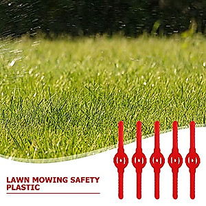 HEEPDD 10 PCS Grass Trimmer Head Blades Replace Plastic Cutter,Blade Replacement Lawn Mower Plastic Weed Wacker Eater Head for Cordless Grass Trimmer (red)