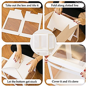 Baby Boxes for Baby Shower with 30 Letters(A-Z+BABY),Baby Shower Decorations Transparent Balloon Boxes Backdrop Baby Blocks for Baby Boy or Girl Shower 1st Birthday,Bridal Shower, Gender Reveal