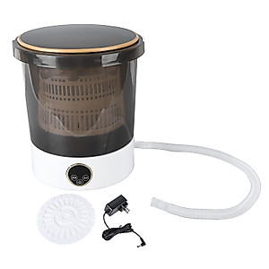 Dpofirs Mini Washing Machine, 6L Capacity Portable Laundry Washer, Blue Lighting Washing, No More Splashing, Home Washer for Camping Apartments Dorms College Rooms (US Plug)