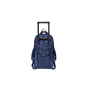 CAMTOP 18 Inch Rolling Backpack Girls Travel Roller Bag with Wheels Kids School Bags Wheeled Luggage Backpack (Galaxy-Rainbow)