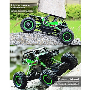 DOUBLE E 1:12 Scale Large Remote Control Car Monster Trucks for Boys with Head Lights 4WD Off All Terrain RC Car Rechargeable Vehicles Xmas Gifts for Kids