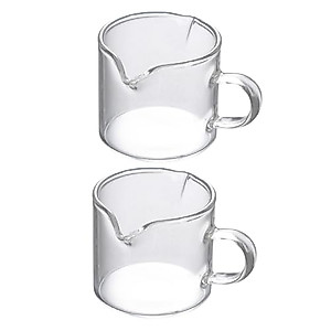 COLLBATH 2pcs Double Mouth Milk Cup Measuring Milk Jug Espresso Shots Tea Serving Pitcher Sauce Dish Espresso Coffee Maker Machine Mini Sauce Pitchers Espresso Wdt Mini Jugs for Sauce Glass
