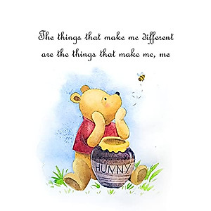 TinyMollo Winnie the Pooh Wall Decor – Unframed Set of 6 Prints, 8x10 Inch, Hand Painted Nursery Wall Decor for Boys and Girls, Kids, Baby’s Nursery Decor Playroom Classic Pooh Bear Friends Piglet