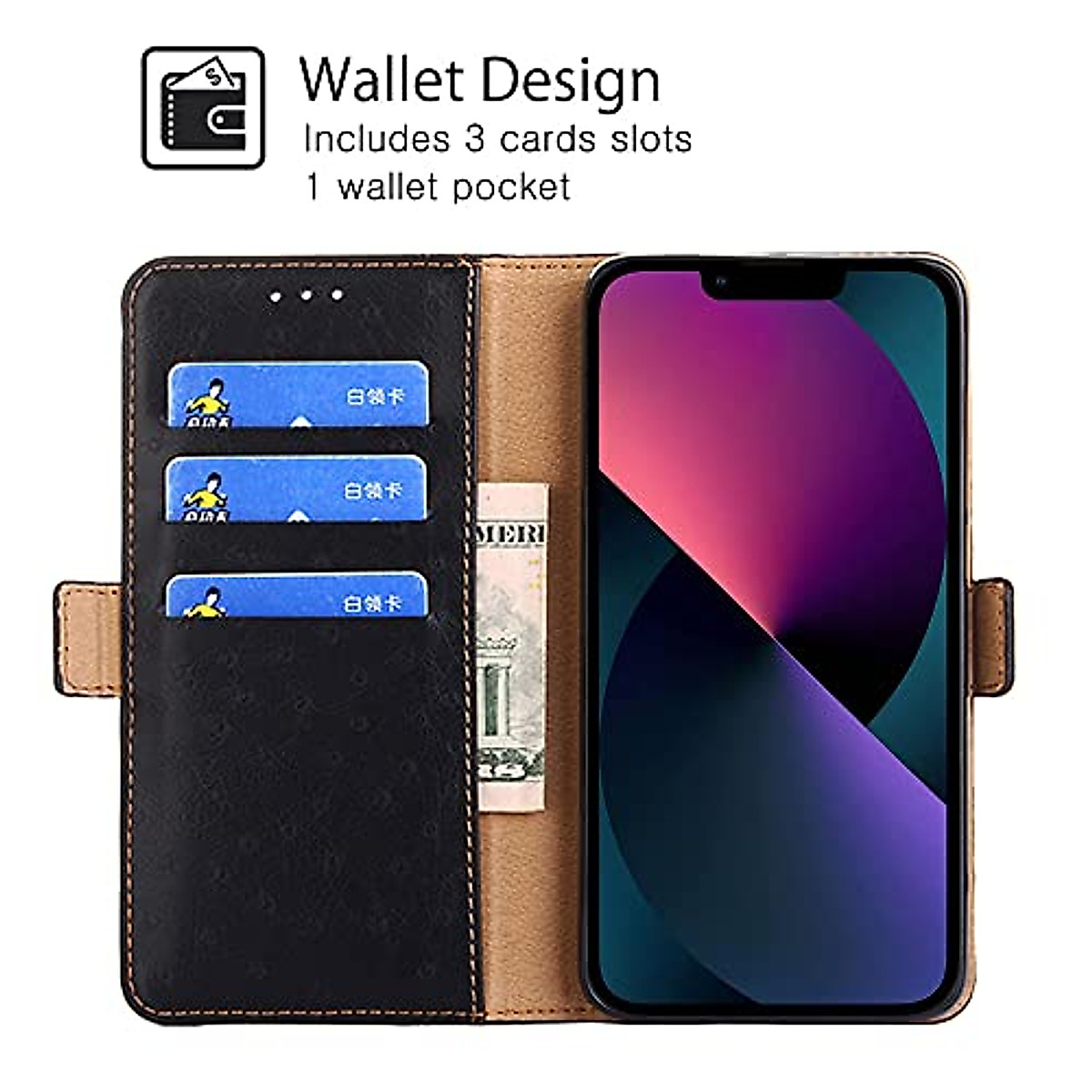 Fansipro Wallet Folio Case for Samsung Galaxy S9 Plus, Premium PU Leather Slim Fit Cover for Galaxy S9 Plus, 3 Card Slots, Well Fit, Black