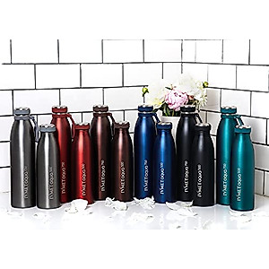 IVMET Aqua Stainless Steel Double Wall Vacuum Insulated Drinking Bottle Flask thermos Hydro Metal reusable Canteen for Sport School Fitness Outdoor (Coffee Brown, 25.3 Oz/750 ml)