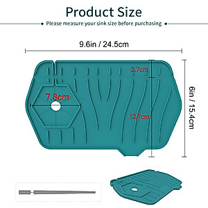 BYTELIVE 2-Pack Silicone Sink Splash Guard, Mini Size 9.6" x 6", Double-sided Design Self Drainin Sink Mat for Kitchen, Bathroom, Sink Sponge Holder (2-Pack Gray)