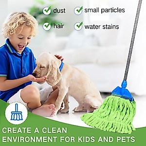 Lallisa 2 Pcs Commercial Mop Head Replacement 18 Oz Tube Microfiber Mop Heads for Floor Cleaning Industrial Mop Heads Looped End Wet Mop Head Refill for Home Commercial Industrial Use (Fruit Green)