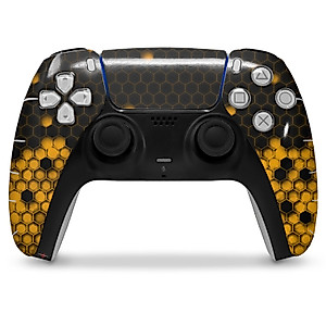 WraptorSkinz Skin Wrap compatible with Sony PS5 DualSense Controller HEX Yellow (CONTROLLER NOT INCLUDED)