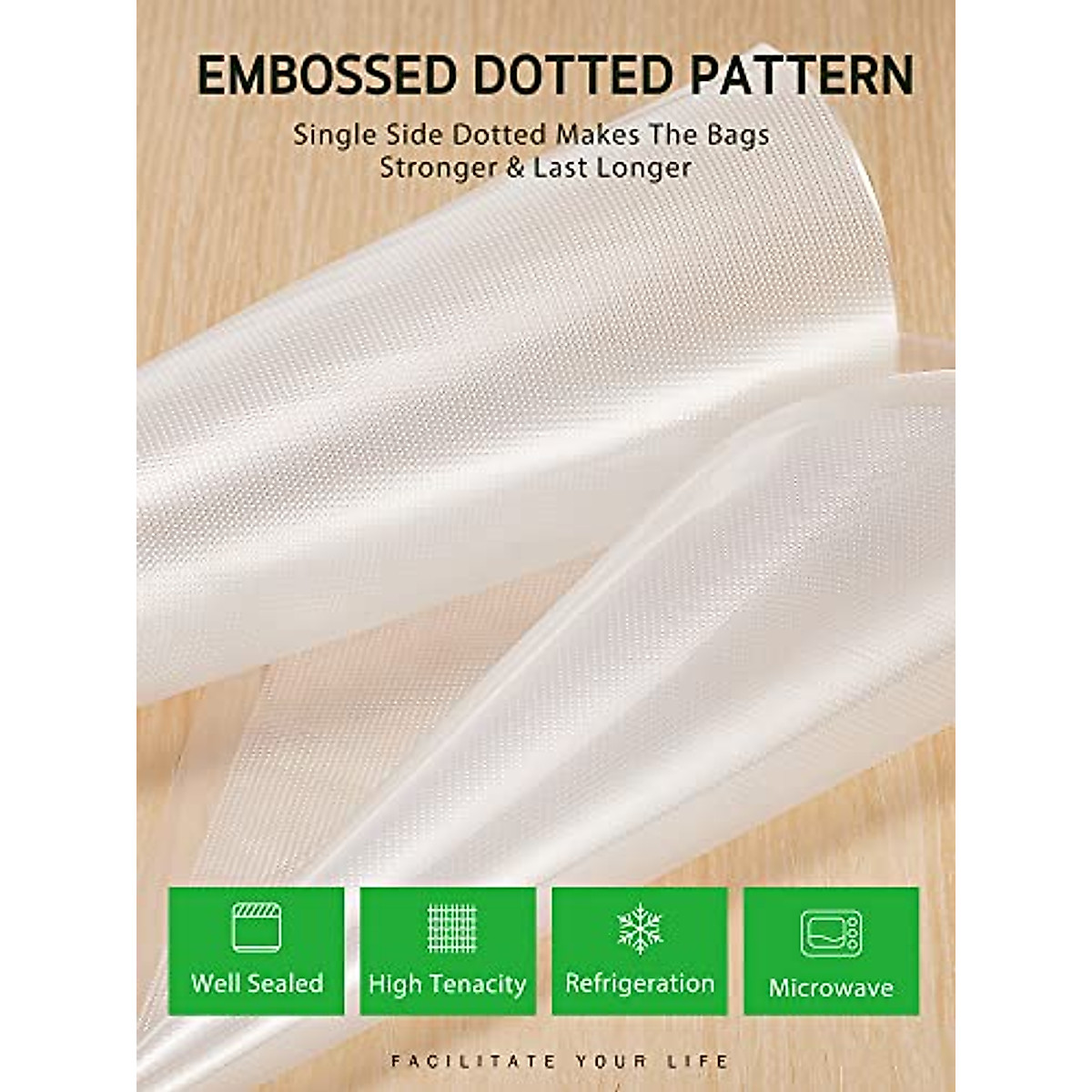 Syntus 200 Count Vacuum Sealer Bags Quart 8 x 12 inch for Seal a Meal, Commercial Grade Heavy Duty Precut Seal Bags, Food Vac Bags for Storage, Meal Prep or Sous Vide