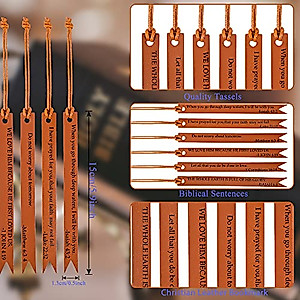 Lunpliran Bible Bookmark Christian Leather Bookmark with Inspirational Verse Christmas Christian Gifts Church Gifts for Men Women, 7 Pieces