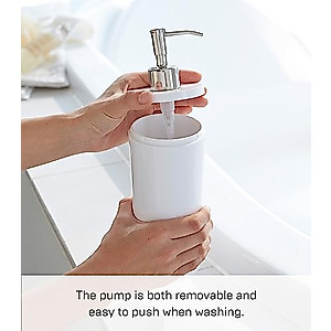 Yamazaki 2930 Tower Conditioner Dispenser Contemporary Bottle Pump for Shower, Round, White