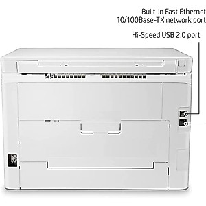 HP Color Laserjet Pro MFP M182nw All-in-One Wireless Laser Printer, White - Print Scan Copy - 17 ppm, 600 x 600 dpi, 8.5 x 14, 2-Line LCD with Numeric Keypad Display, Ethernet, Cbmou Printer Cable