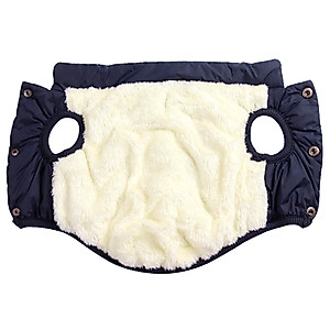 JoyDaog 2 Layers Fleece Lined Warm Dog Jacket for Winter Cold Weather,Soft Windproof Medium Dog Coat,Blue L