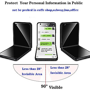 3 Pack Privacy Screen Protector Compatible with Samsung Galaxy Z Flip 4 5G 2022,Anti-Peep 1PCS Outside Screen Protector+1PCS Inside Screen Protector+1PCS Side Protector Film For Z Flip 4 5G Smooth